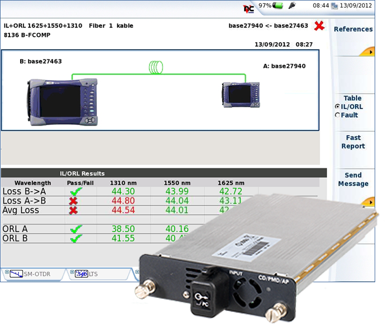 Integrated Loss, ORL, & OTDR | VIAVI FiberComplete for T-BERD/MTS